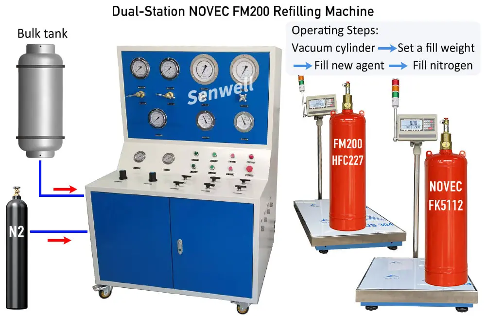 Fire Agent NOVEC FM200 Refilling Machine